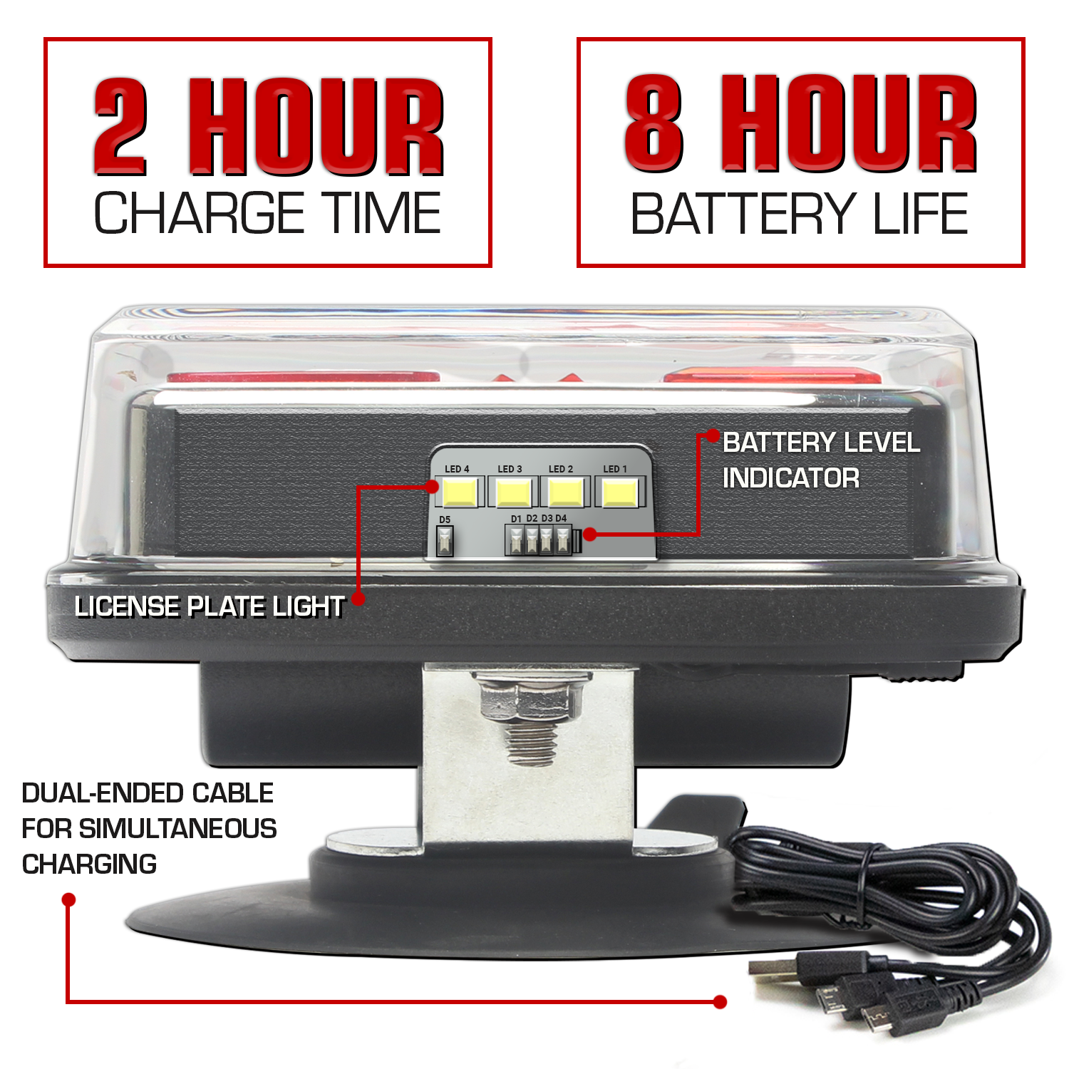 VULCAN Wireless LED Towing and Trailer Light Kit For Trucks, Trailers ...