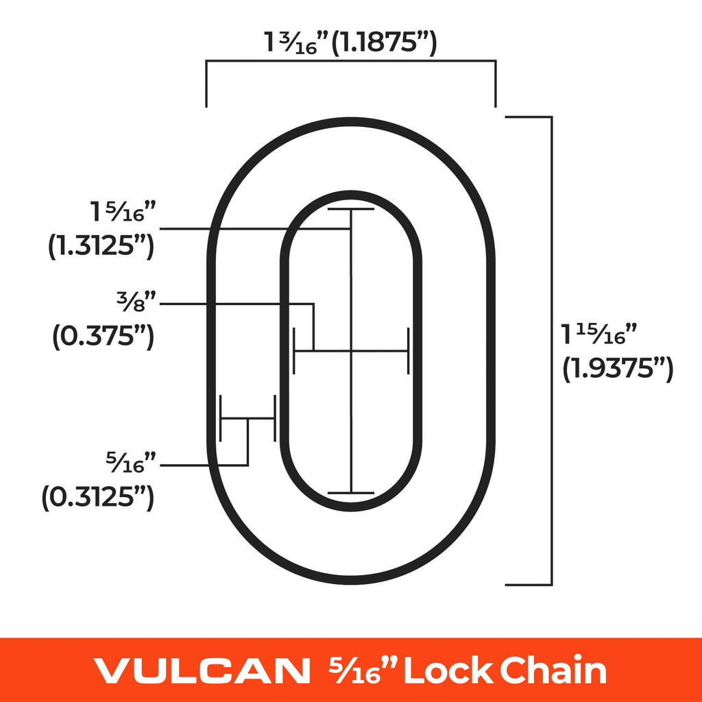 VULCAN Security Chain - Premium Case-Hardened - 5/16 Inch x 6 Foot ...