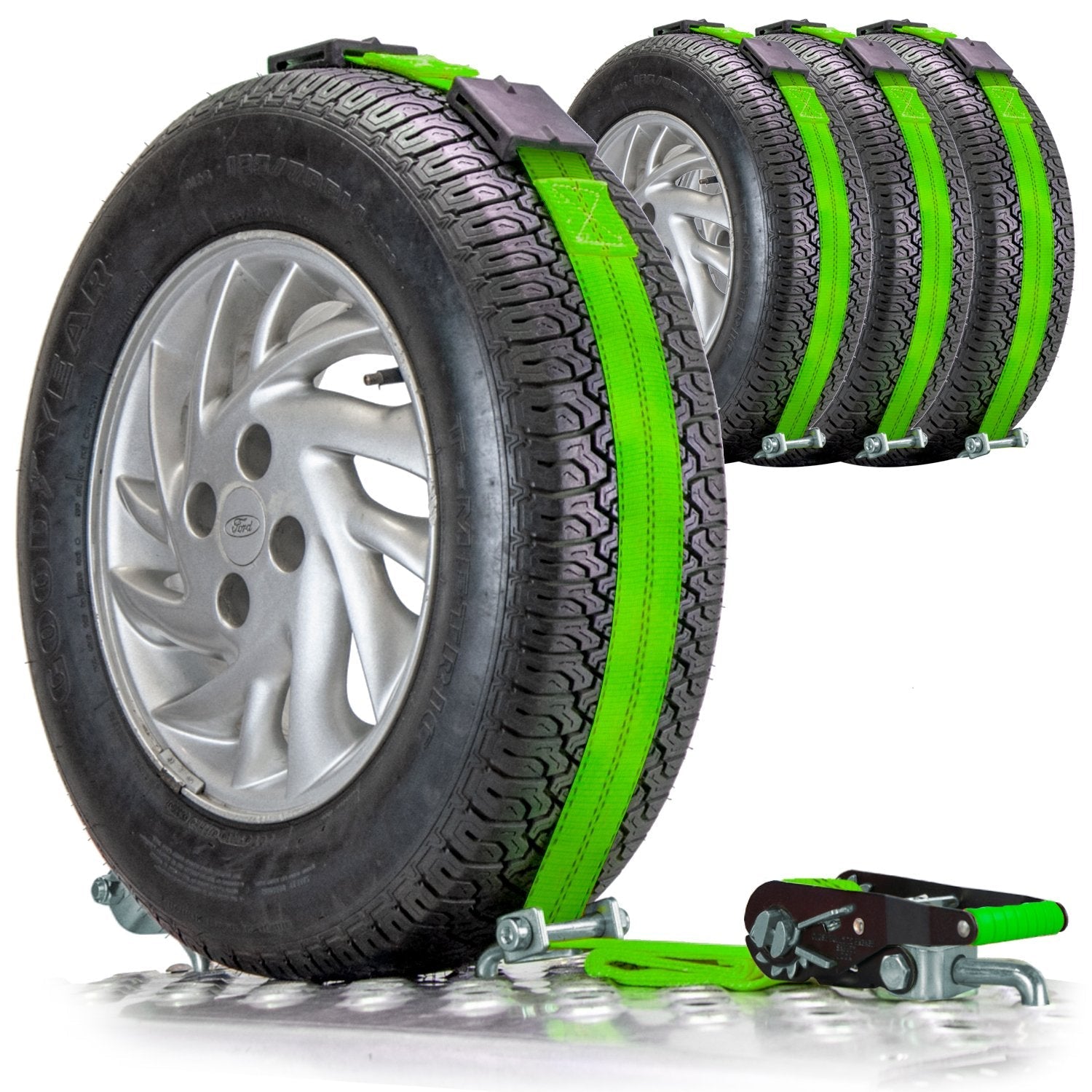 VULCAN Car Tie Down - Rolling Idler 3-Cleat - 120 Inch - 4 Pack - High ...