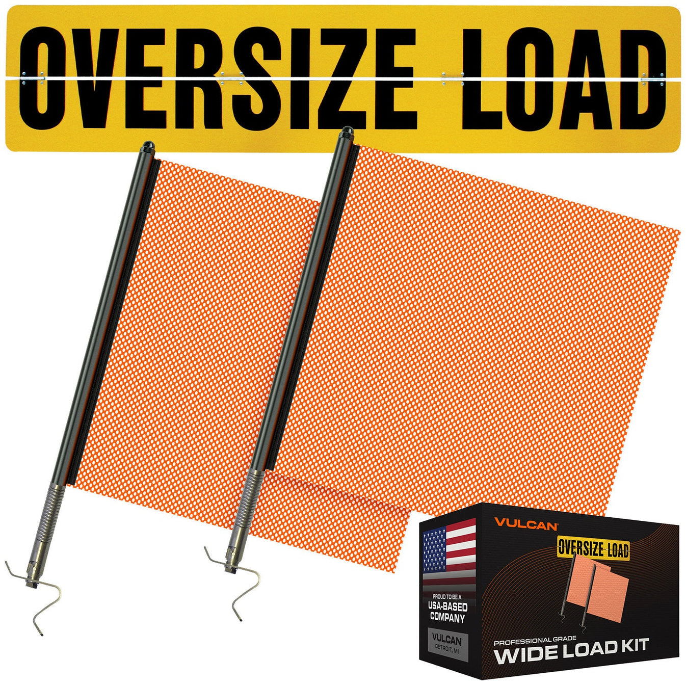 VULCAN Flags and Oversize Load Sign Kit - Includes 1 Aluminum Oversize – Vulcan Brands